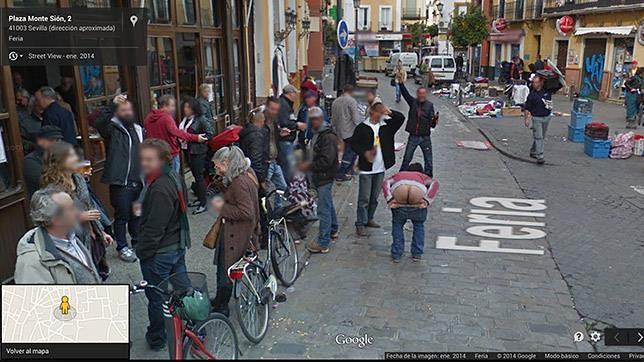 El «calvo» de la calle Feria, pillado por Google Maps