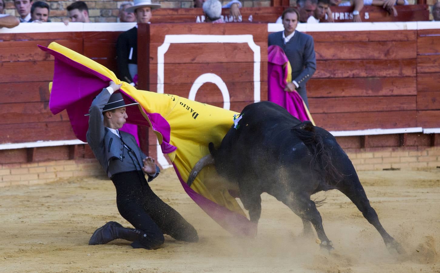 Clase práctica de toreo en la Plaza de La Merced de Huelva
