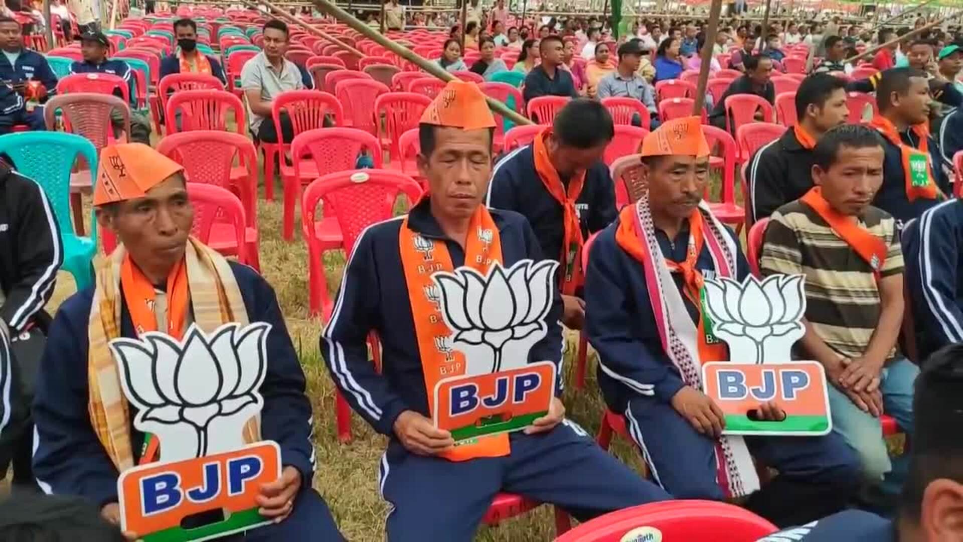 El Partido Popular Indio da un mitin en Imfal con motivo de las elecciones