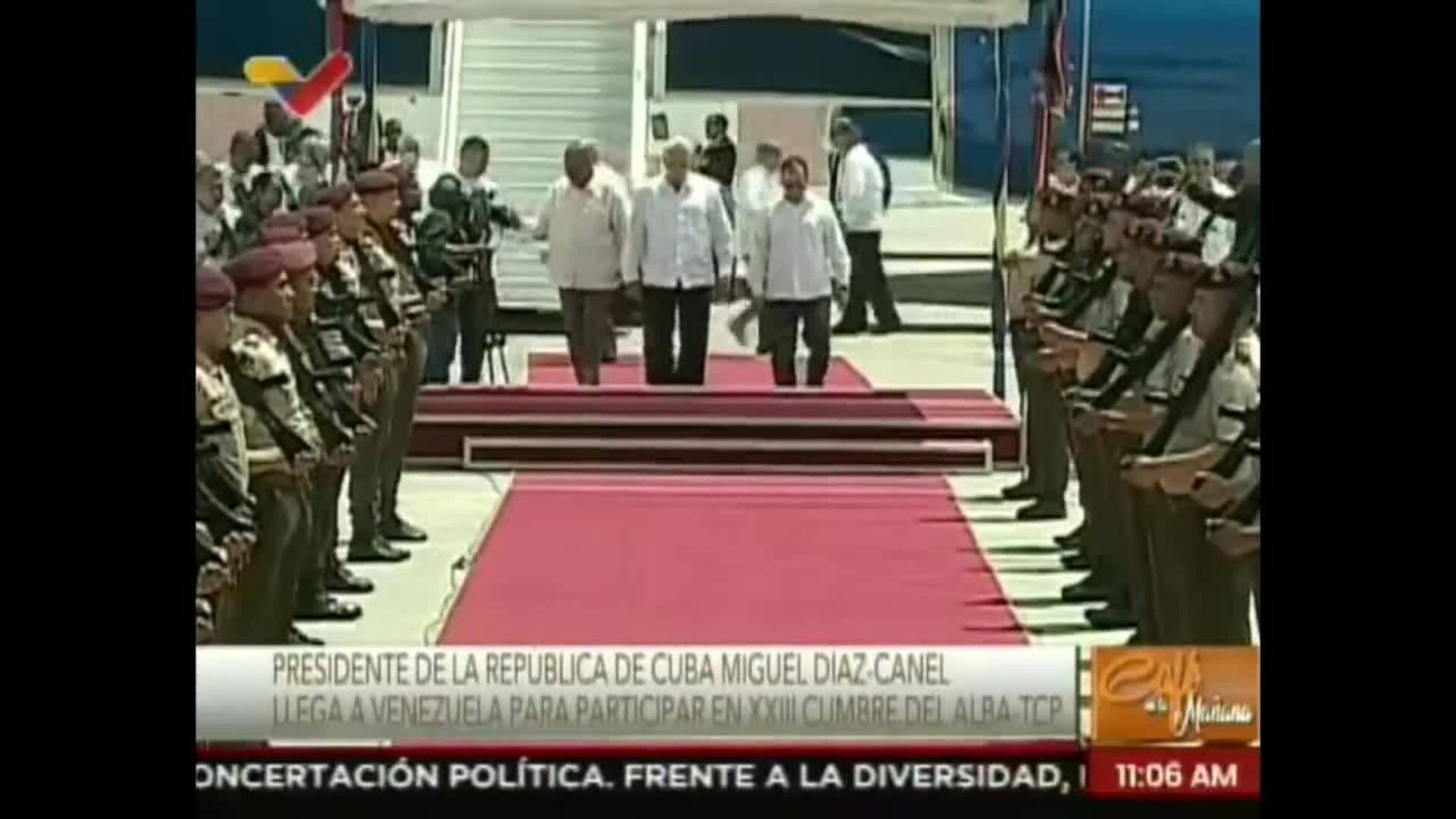 El presidente de Cuba, Miguel Díaz-Canel, llega a Venezuela para una ...