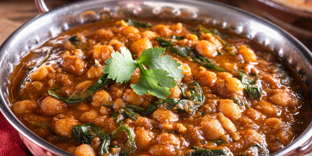 Sopa de garbanzos con espinacas y vasito de arroz integral Brillante