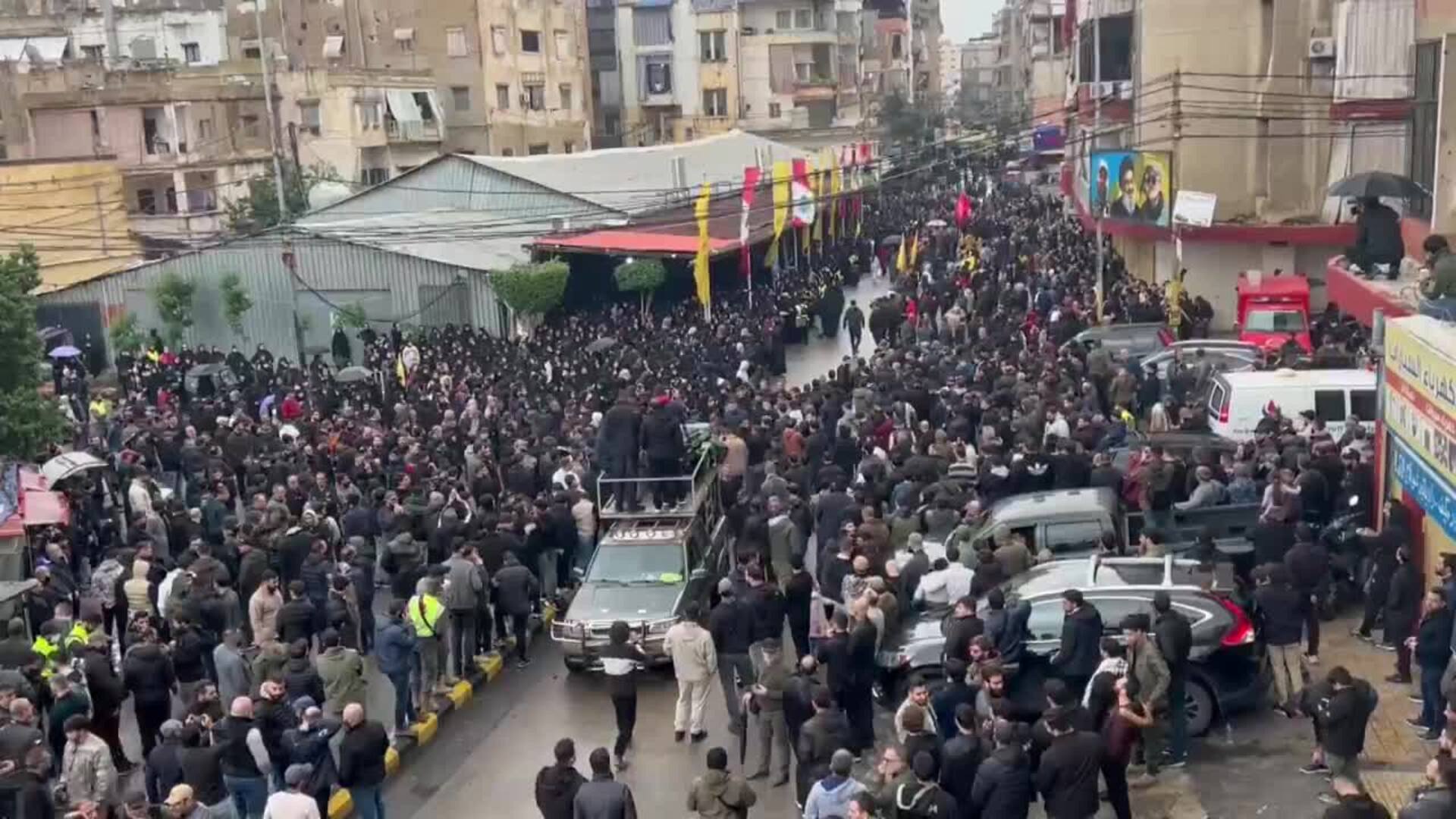 Funeral De Los Tres Combatientes De Hezbolá Fallecidos En