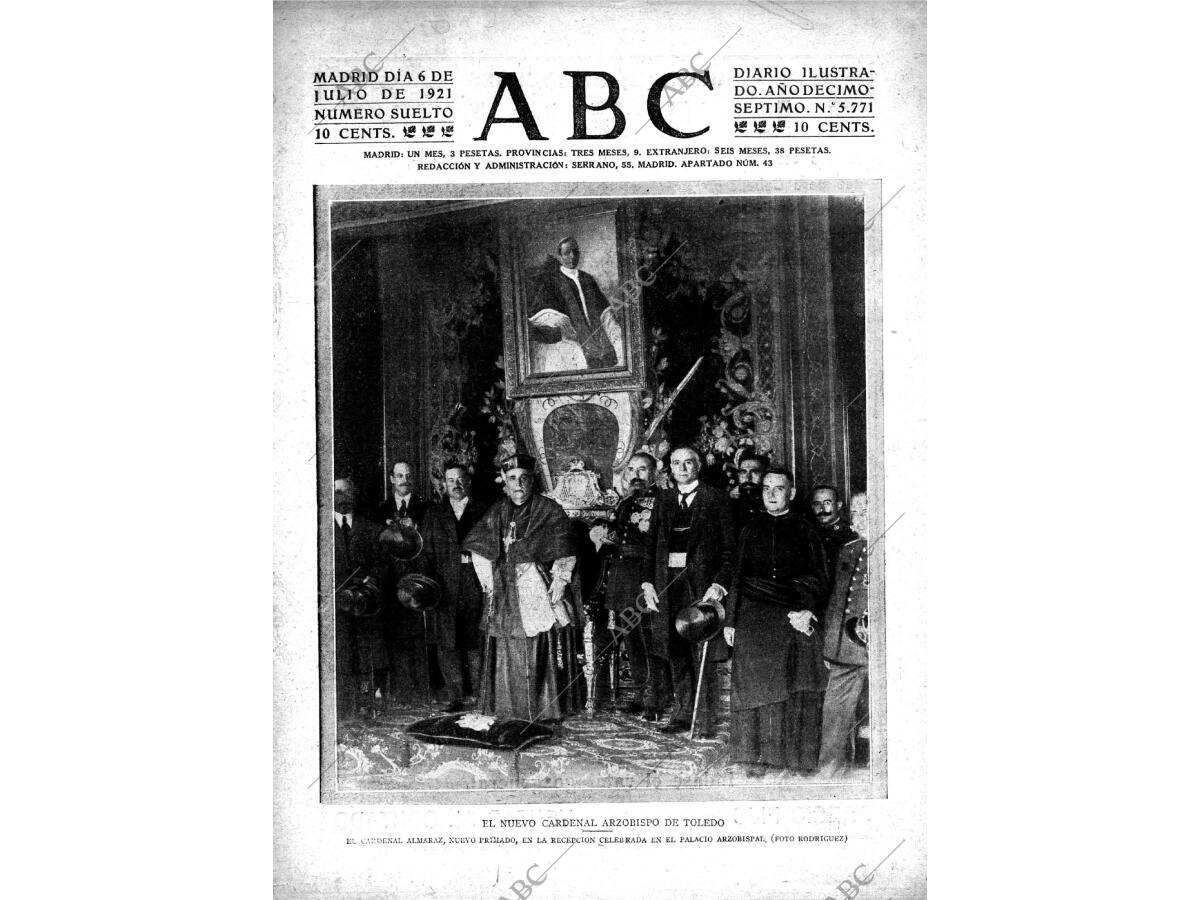 Periódico ABC MADRID 06-07-1921,portada - Archivo ABC