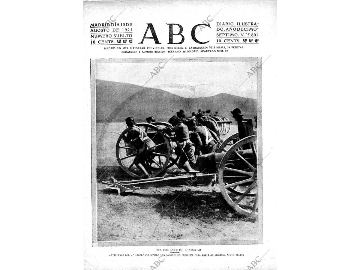 Periódico ABC MADRID 10-08-1921,portada - Archivo ABC