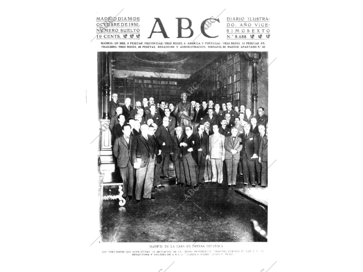 Periódico ABC MADRID 30-10-1930,portada - Archivo ABC
