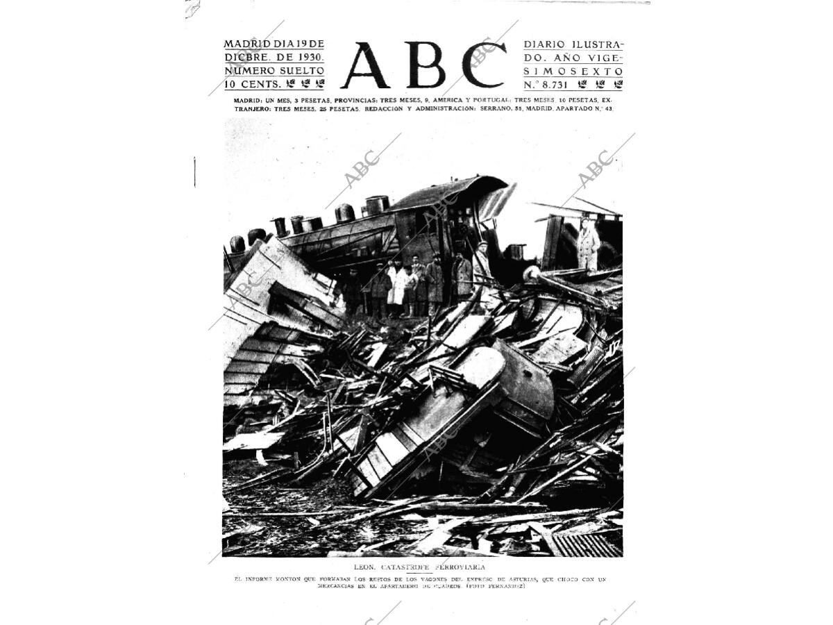 Periódico ABC MADRID 19-12-1930,portada - Archivo ABC