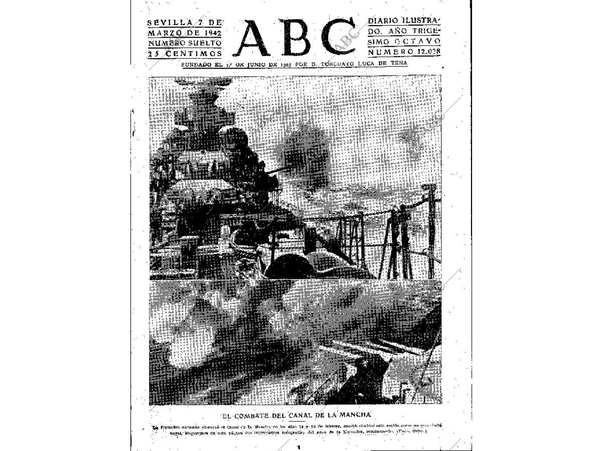 Periódico ABC SEVILLA 07-03-1942,portada - Archivo ABC