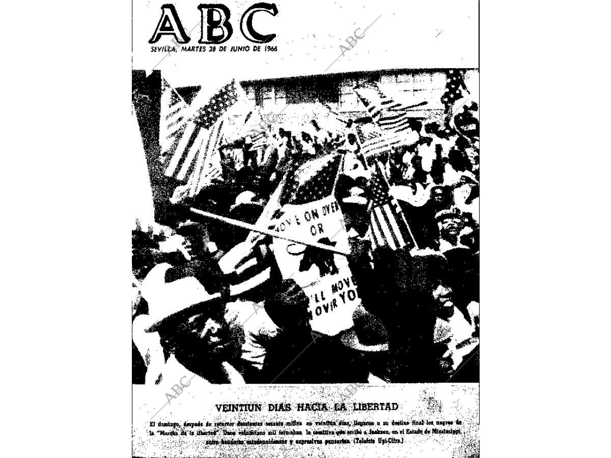 Periódico ABC SEVILLA 28-06-1966,portada - Archivo ABC