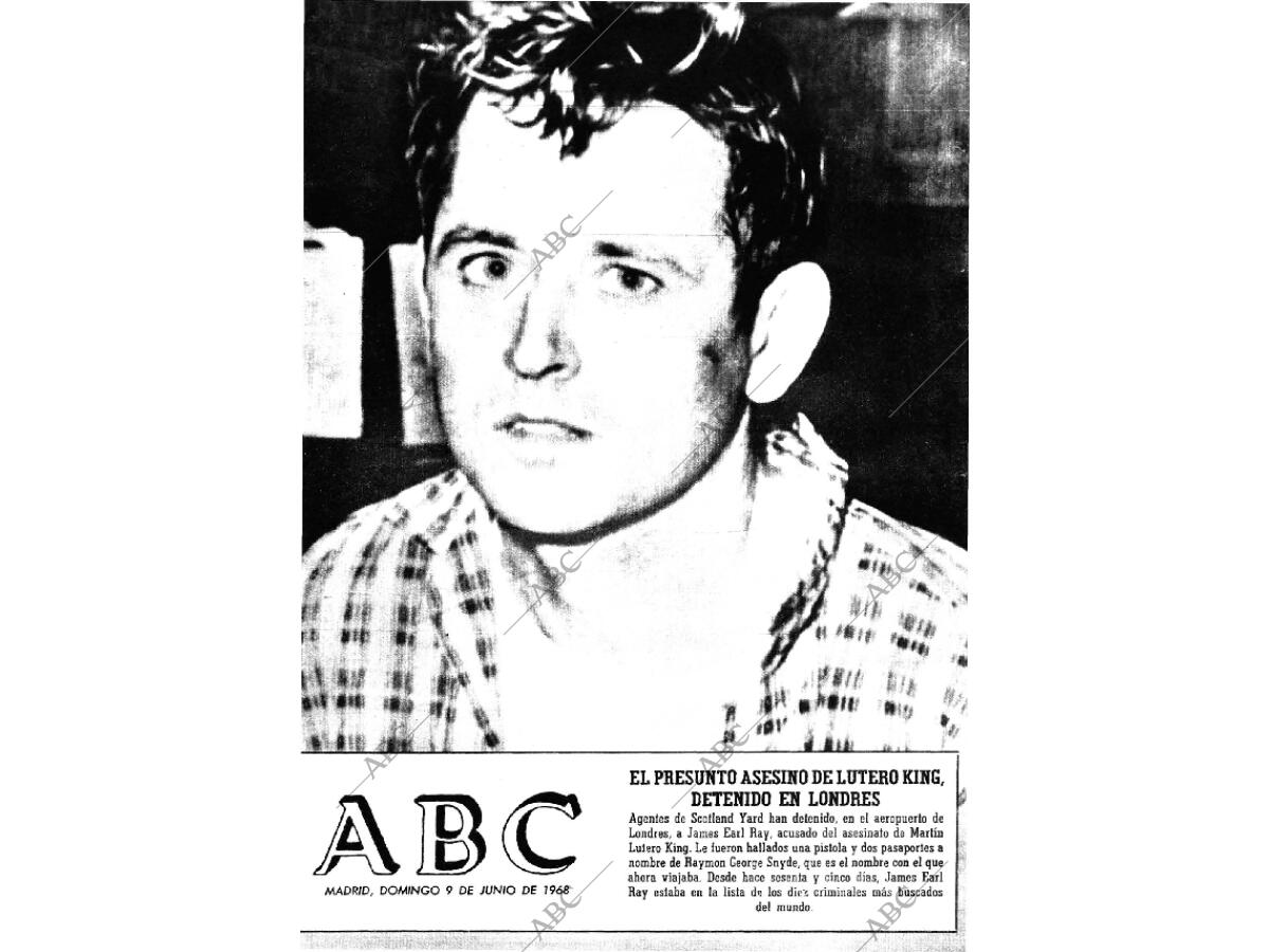 Periódico ABC MADRID 09-06-1968,portada - Archivo ABC