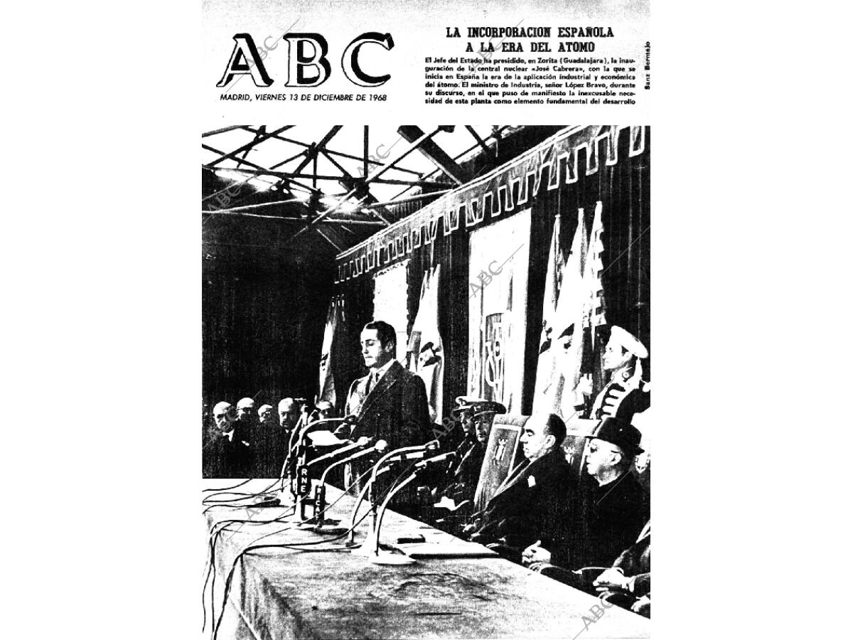 Periódico ABC MADRID 13-12-1968,portada - Archivo ABC