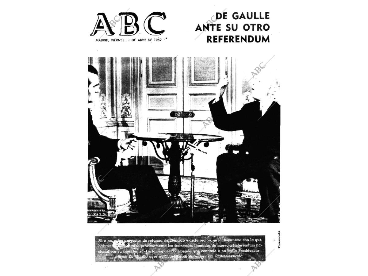 Periódico ABC MADRID 11-04-1969,portada - Archivo ABC