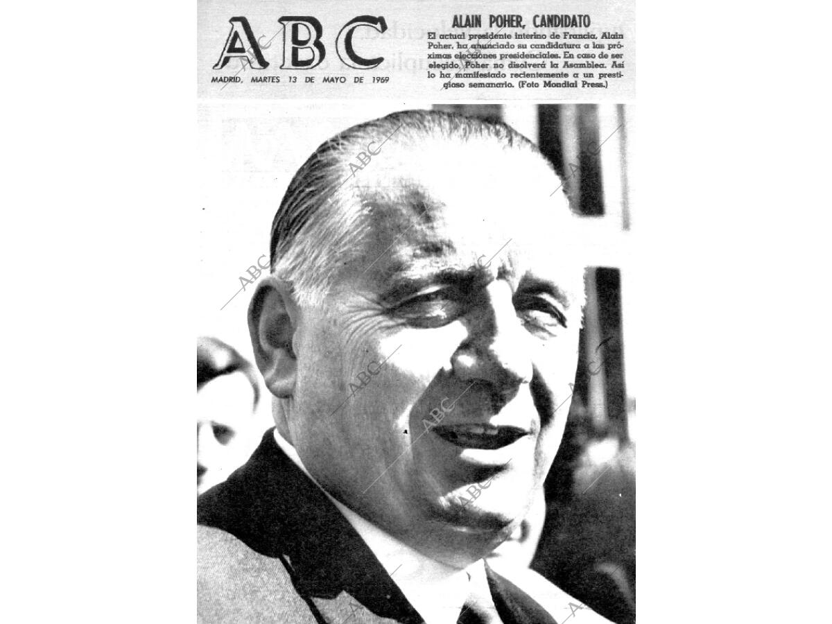 Periódico ABC MADRID 13-05-1969,portada - Archivo ABC