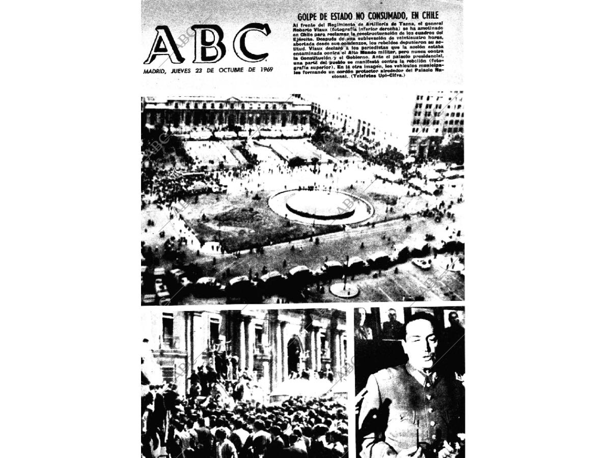 Periódico ABC MADRID 23-10-1969,portada - Archivo ABC