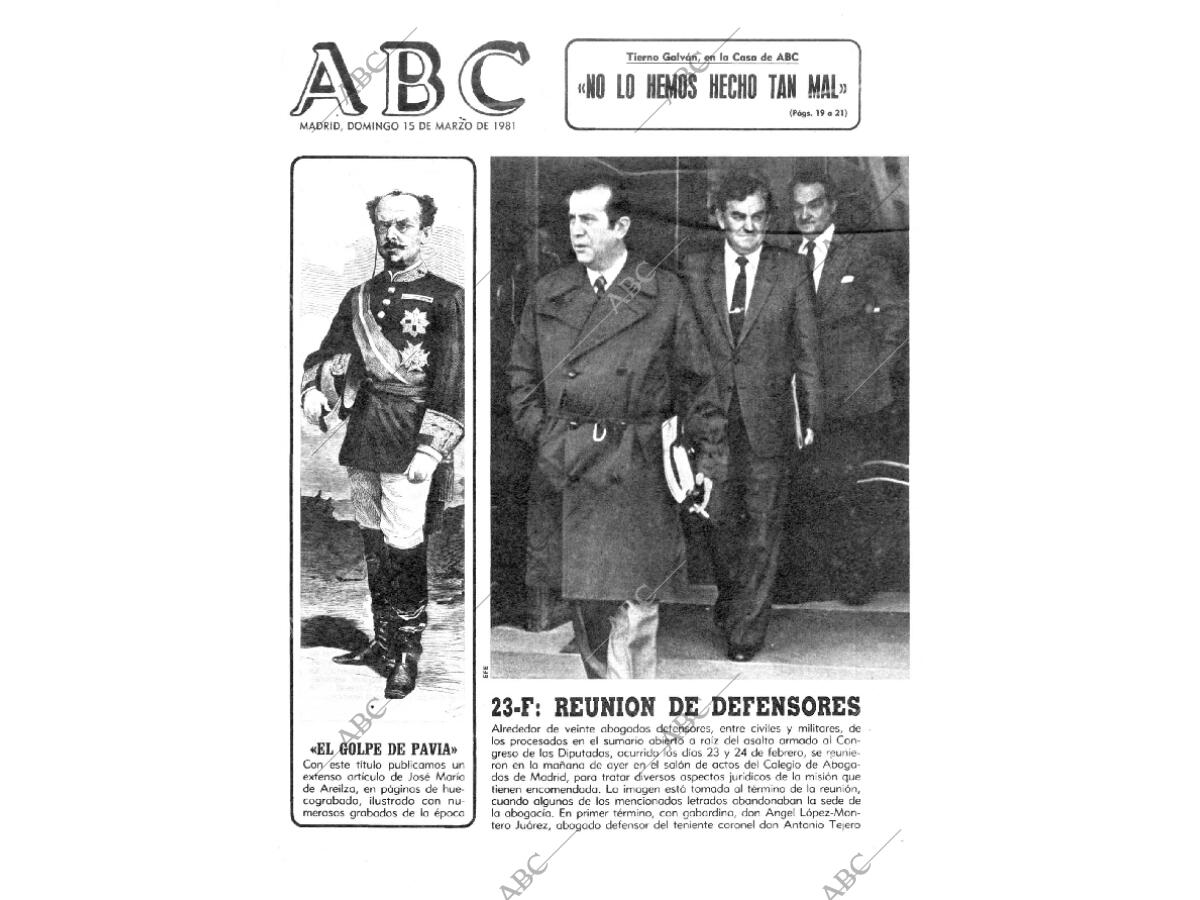 Periódico ABC MADRID 15-03-1981,portada - Archivo ABC
