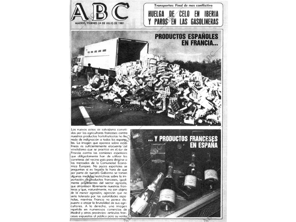 Periódico ABC MADRID 24-07-1981,portada - Archivo ABC