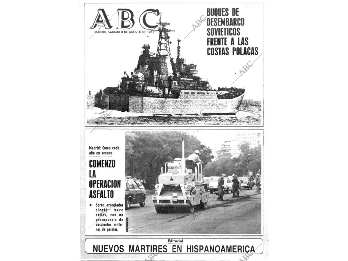 Periódico ABC MADRID 08-08-1981,portada - Archivo ABC