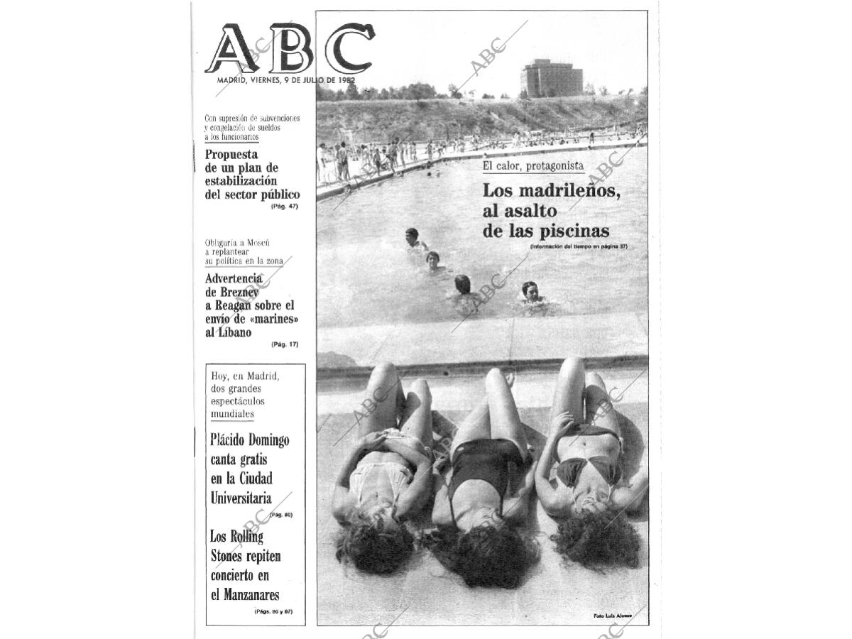 Periódico ABC MADRID 09-07-1982,portada - Archivo ABC