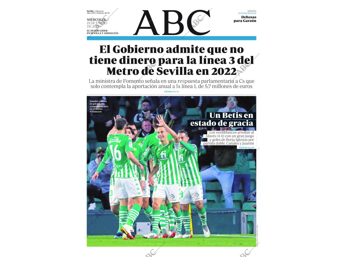 Periódico ABC SEVILLA 19-01-2022,portada - Archivo ABC