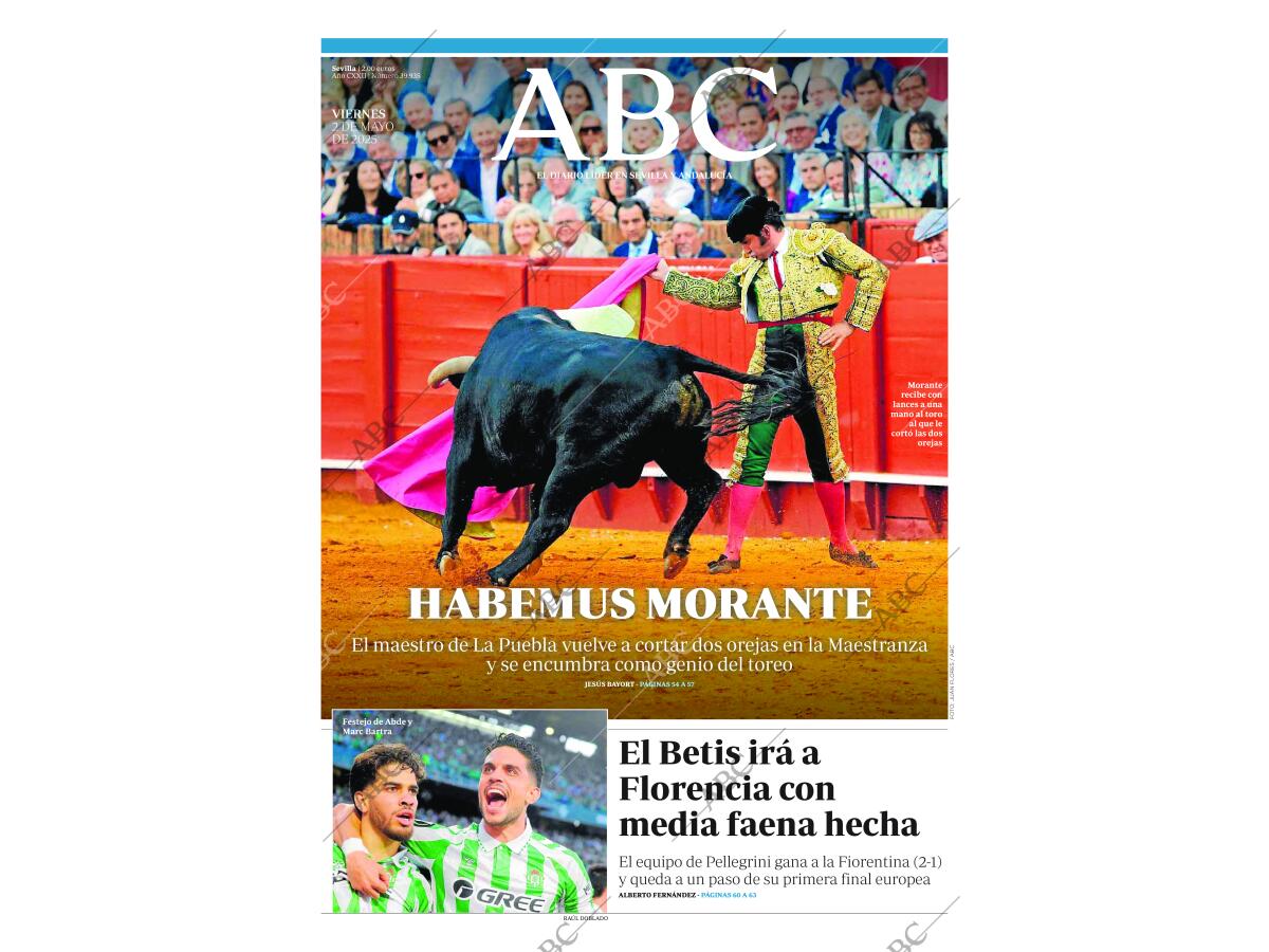 Periódico ABC SEVILLA 02-05-2025,portada - Archivo ABC